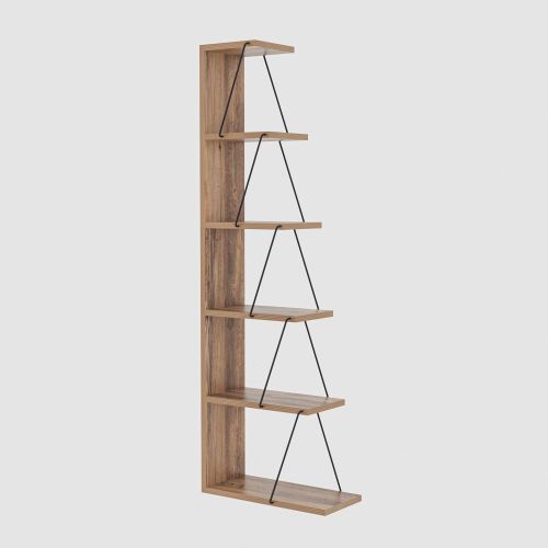 Hanah Home Tlos - Pine Pine Black Bookshelf OŠTEĆENO