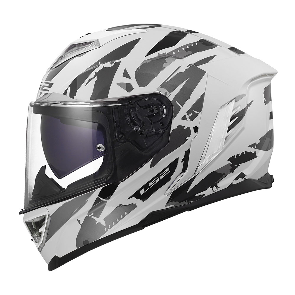 Kaciga za motor LS2 Full Face FF818 STORM III KAOS belo siva