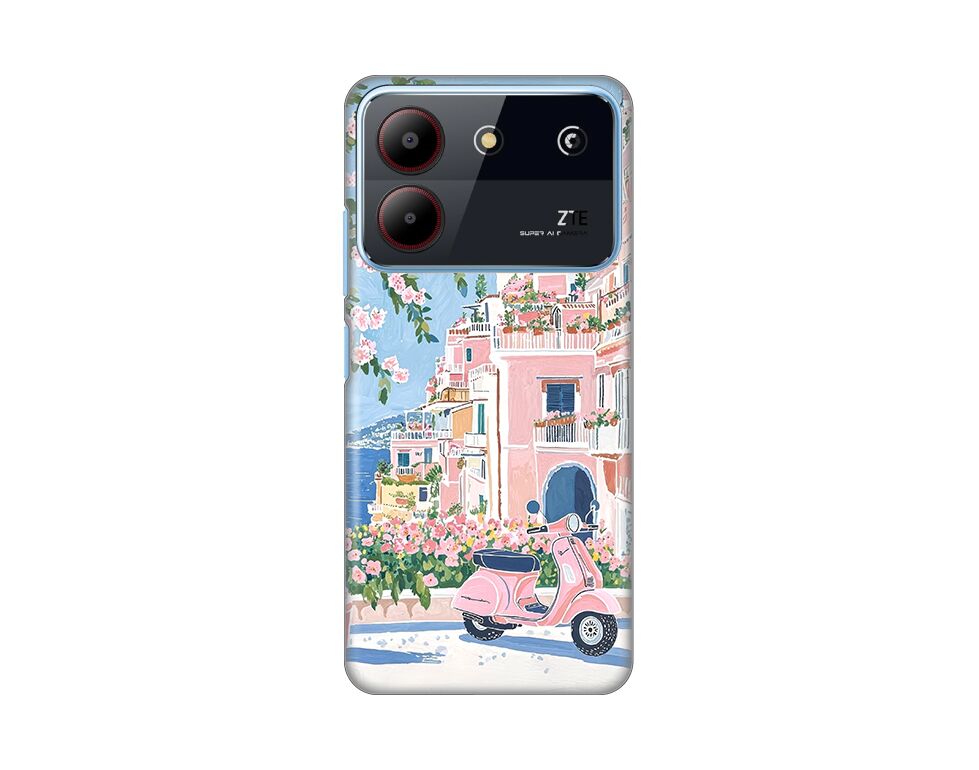 Silikonska futrola PRINT - ZTE Blade A54 Pink Italy