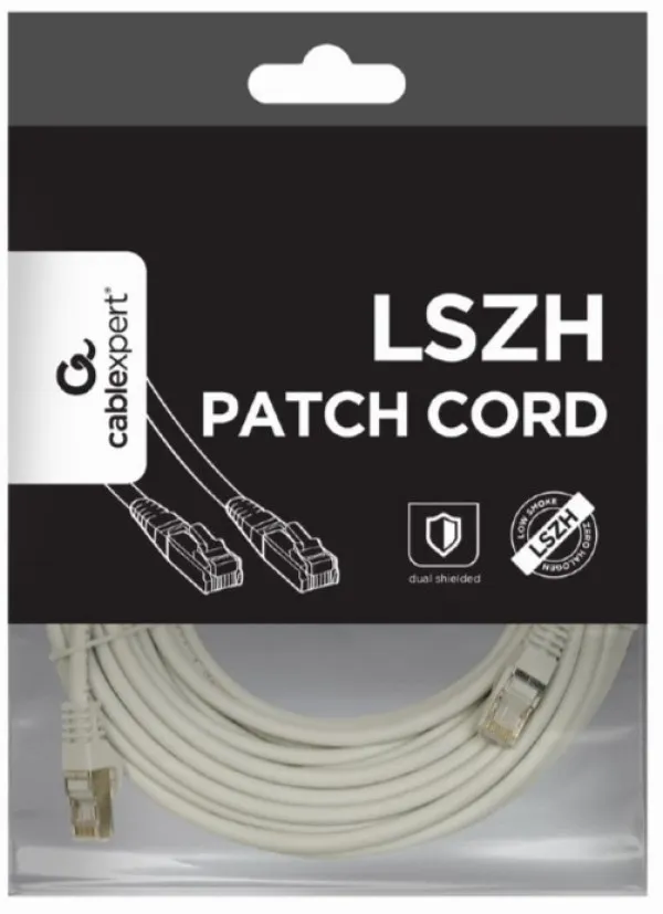 PP6A-LSZHCU-15M Gembird Mrezni kabl, SFTP CAT.6A BAKARNI LSZH Patch cord 15m Grey
