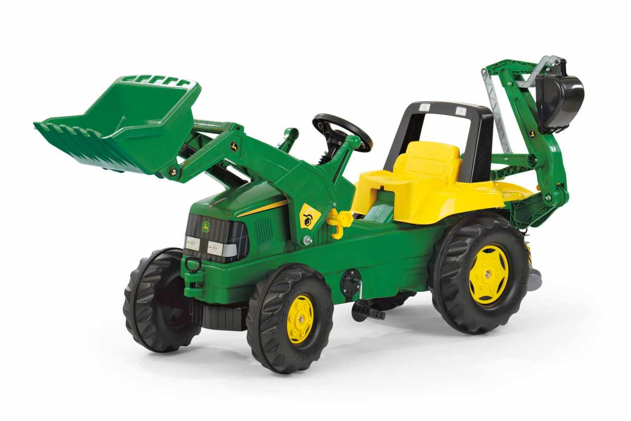 Traktor Rolly Junior John Deere sa prednjim i zadnjim utovarivačem