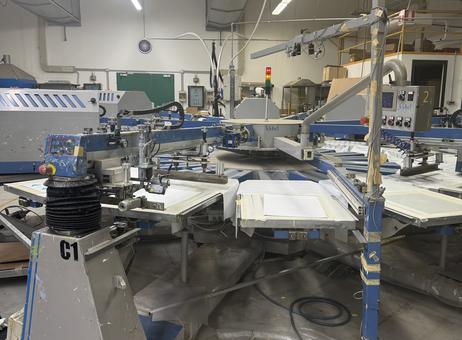 TEK-IND MOD. ALFA PLUS automatska kružna kvadratna mašina za sito štampu sa ravnim slojem