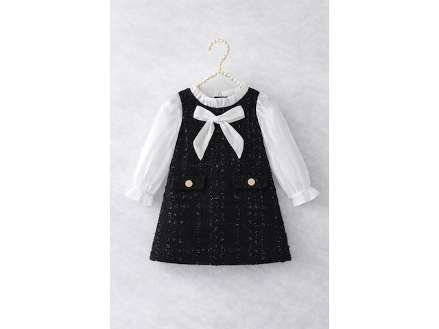 Haljinica za bebe devojcice elegantna Crna 9-12m NOVO