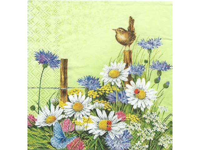 Mala Salveta MS8_178 Cveće Leptiri Ptice