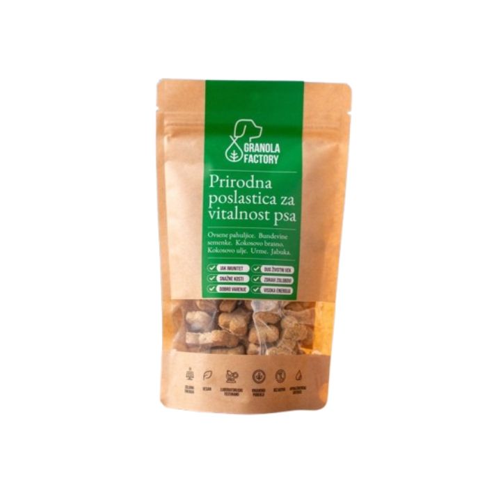 Granola Factory: Prirodna poslastica za vitalnost psa Green, 100 gr