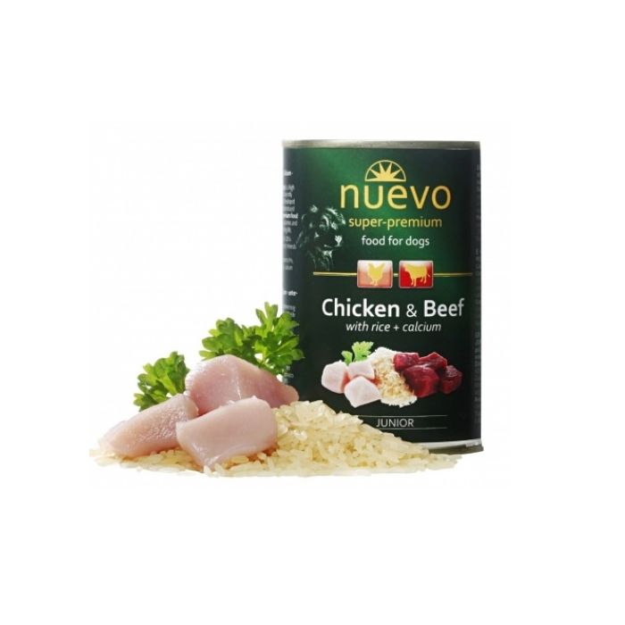 Nuevo: Vlažna hrana za pse Junior, Piletina i Govedina, 6 x 400 gr