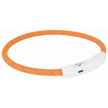 Trixie: Svetleća ogrlica Flash Light Ring USB Orange