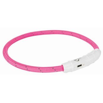 Trixie: Svetleća ogrlica Flash Light Ring USB Pink