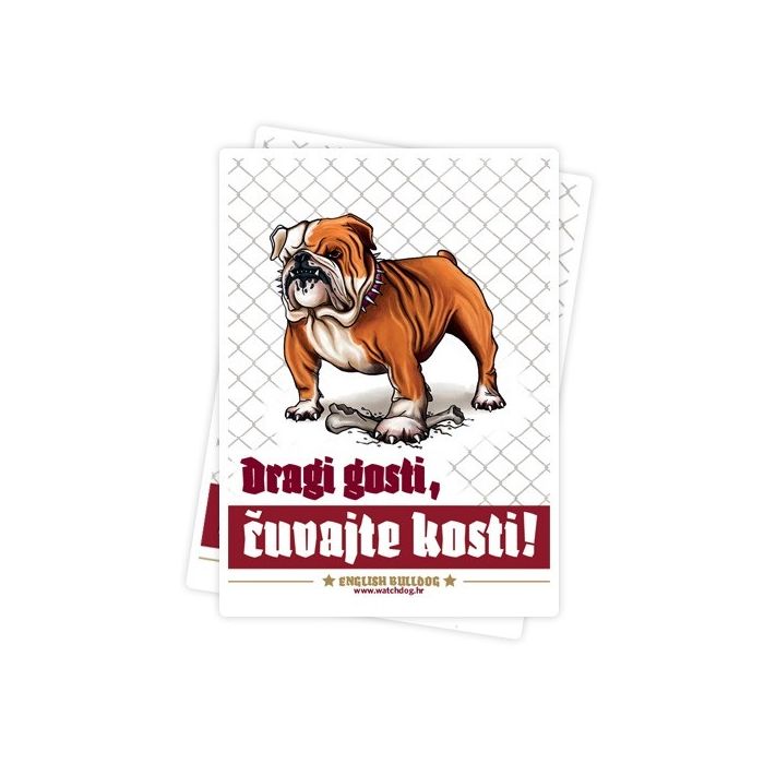 Watchdog: Tabla čuvaj se psa Engleski Buldog