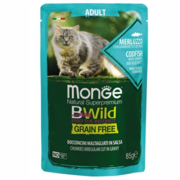 Monge Bwild: Sos za odrasle mačke Adult Grain Free, 85 gr
