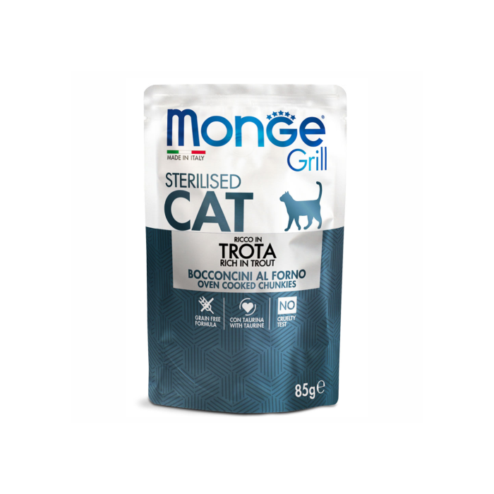 Monge: Sosić za sterilisane mačke Grill Sterilised, 85 gr