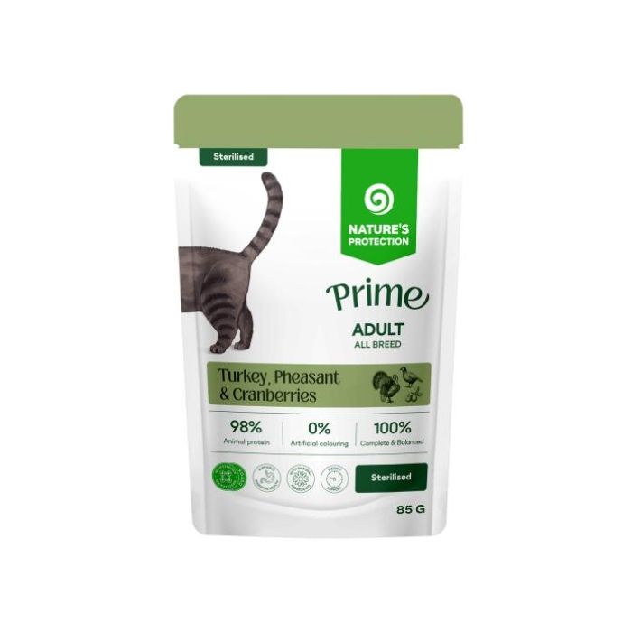 Nature’s Protection Prime: Preliv za sterilisane mačke Adult Sterilized, 85 gr x 12 kom