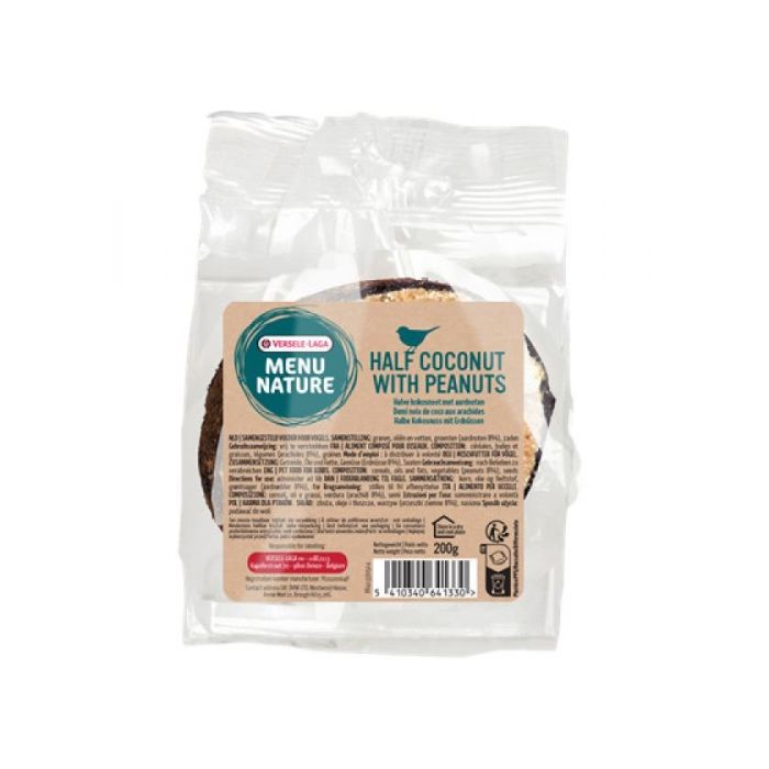 Menu Nature: Zimska hrana za divlje ptice Half Coconut with Peanuts, 200 gr
