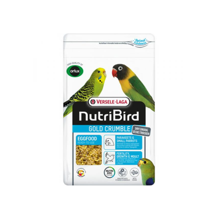 Nutri Bird: Jajčana hrana za male i srednje papagaje Gold Crumble Parakeets and Small Parrots, 1 kg