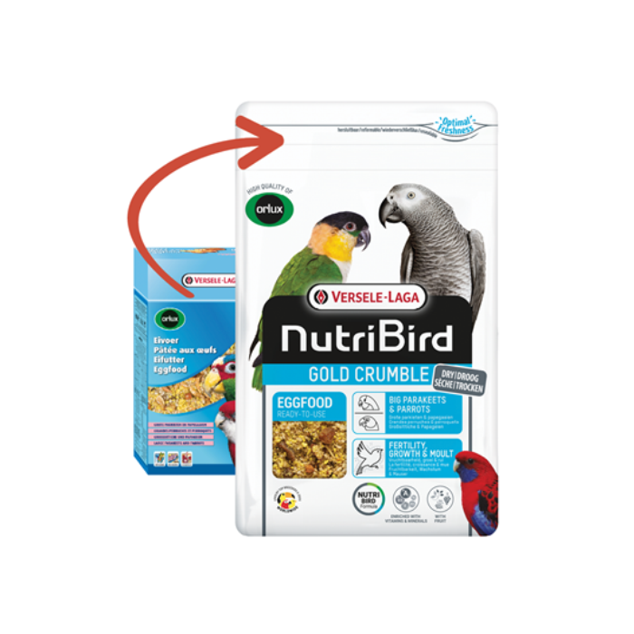 Nutri Bird: Jajčana hrana za srednje i velike papagaje Gold Crumble Big Parakeets and Parrots