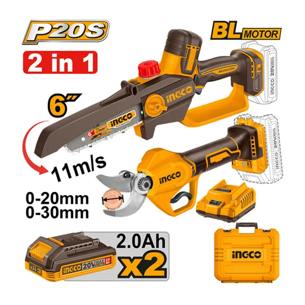 COSLI250795E AKU BAŠTENSKI SET (TESTERA+MAKAZE) SUPER INGCO