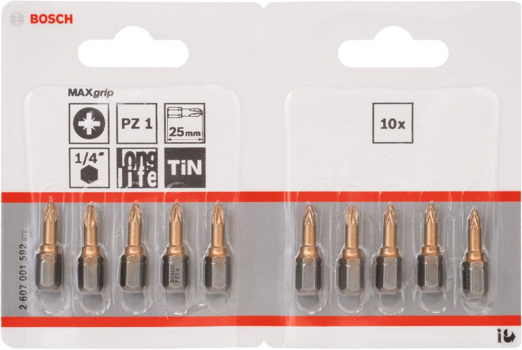 2.607.001.592 MAX GRIP BIT PZ 1 25 BOSCH