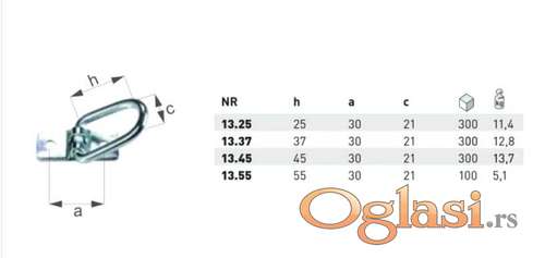 Provlakač padajući za ceradu – cinkovani