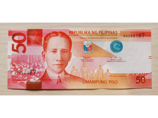 Filipini 50 piso. Unc 2022 godina