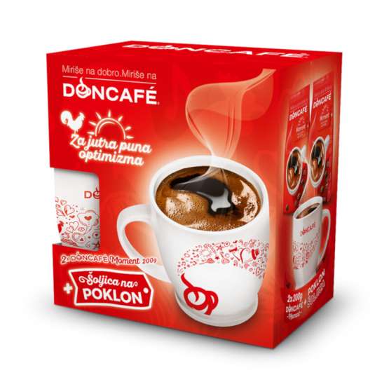 Domaća kafa DONCAFE Moment set 2x200g+šolja