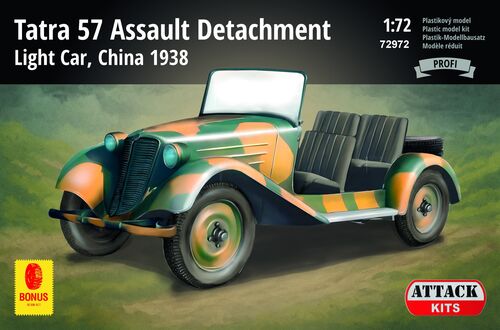 NEW! Attack 72972 Tatra 57 - Assault Detachment Light Car (China 1938) - Profi (resin det. - wheels, PE set)