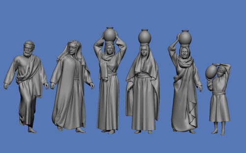 NEW! Germania-Figuren 48-1540 Jews On The Side Of The Road - Girls And Women