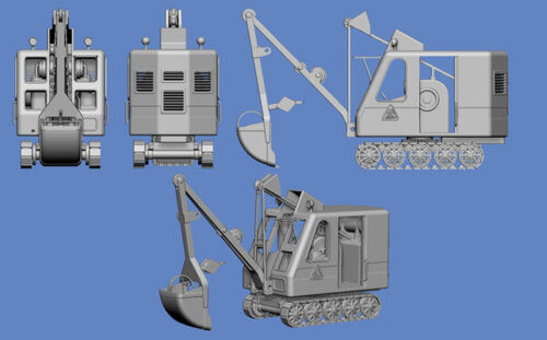 NEW! Germania-Figuren 72-Bau-1051 Krupp Dolberg D300 Crawler Rope Excavator From 1958