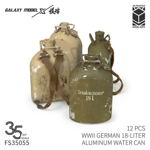 Galaxy-Model FS35055 German WWII 18 L Aluminum Water Can (12 pcs / 3D-Printed)