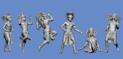 NEW! Germania-Figuren 72-MAYA-0003 Mayan - At The Ball Field - The Players On The Field