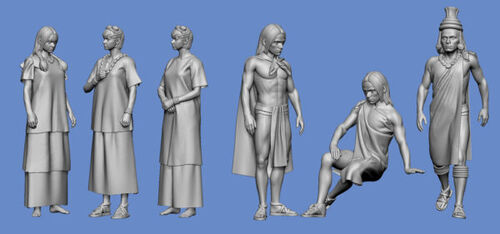 Germania-Figuren 72-MAYA-0004 Mayan - At The Ball Field - Various Spectators I