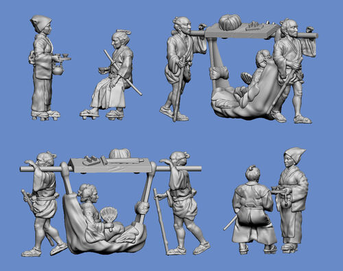 Germania-Figuren 48-5800 On The Streets Of A Japanese City During The Edo Period