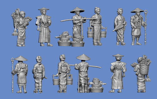 Germania-Figuren 48-5801 On The Streets Of A Japanese City During The Edo Period I