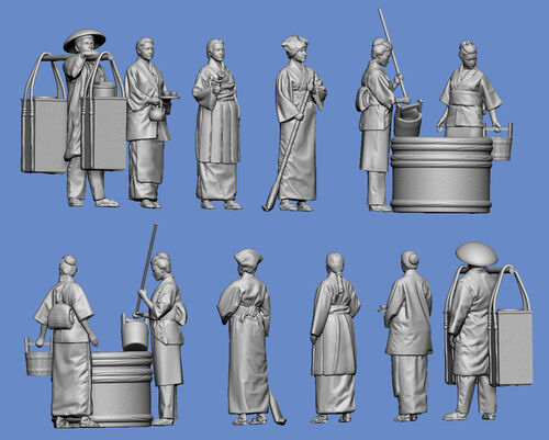 NEW! Germania-Figuren 48-5804 On The Streets Of A Japanese City During The Edo Period III