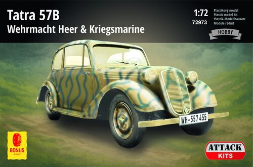 NEW! Attack 72973 Tatra 57B - Wehrmacht / Heer & Kriegsmarine (resin det. , PE parts)
