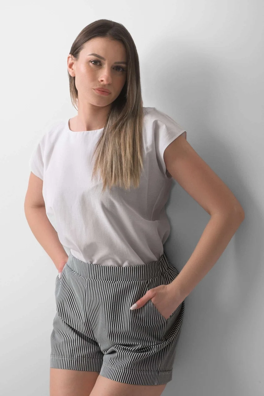 Ženska bela pamučna bluza