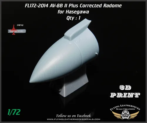 Flying Leathernecks 172-2014 McDonnell Douglas AV-8 B Harrier II plus - Corrected Radome (for Hasegawa kits)