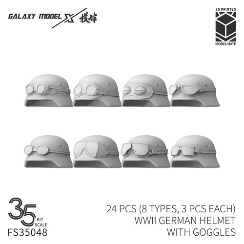 Galaxy-Model FS35048 German WWII Helmet with Goggles (3D-Printed)