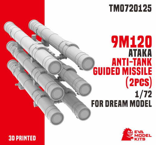 NEW! EVA Model Kits TM0720125 9M120 Ataka Anti-Tank Guided Missile (2 pcs / 3D-Printed)