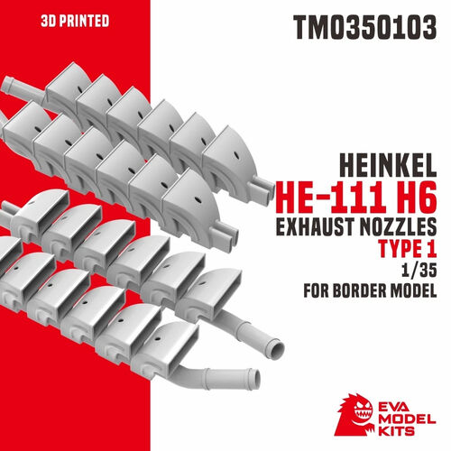 EVA Model Kits TM0350103 Heinkel He-111 H-6 - Exhaust Nozzles Type 1 (for Border Model Kits / 3D-Printed)