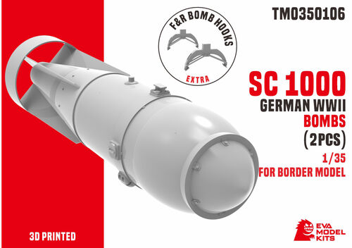 NEW! EVA Model Kits TM0350106 German WWII Bombs SC 1000 for Border Model He-111 Kits (4 pcs / 3D-Printed)