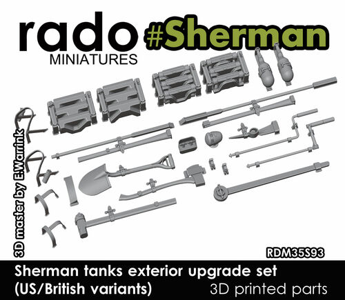 Rado Miniatures 35S93 US Tank Tool Set - US and British Shermans (3D-Printed)