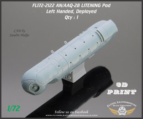 Flying Leathernecks 172-2122 AN/AAQ-28 Litening Pod - Left Handed / Deployed (1 piece / 3D-Printed)