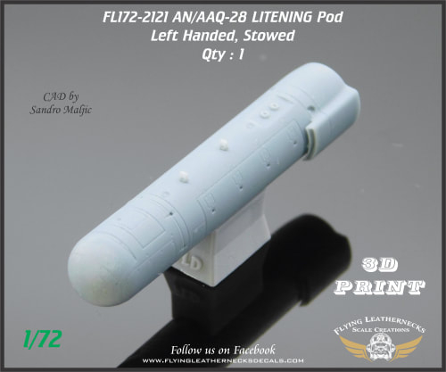Flying Leathernecks 172-2121 AN/AAQ-28 Litening Pod - Left Handed / Stowed (1 piece / 3D-Printed)