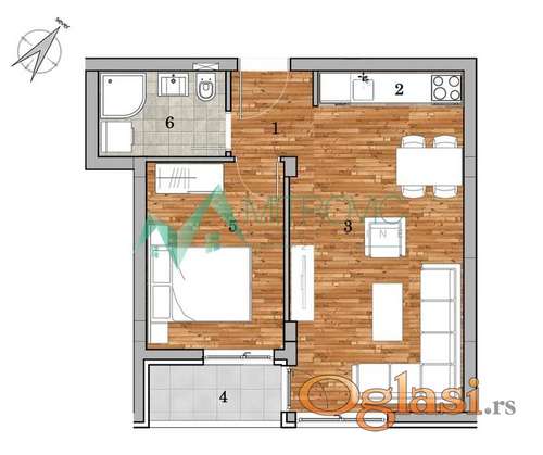 Dvosoban stan 42m2 u izgradnji - Telep