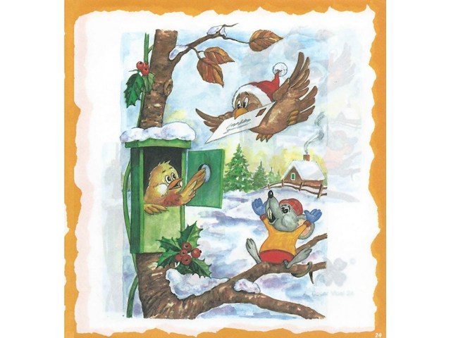 Dekupaž papir - Ptice Zima Miš Pejzaž Drvo