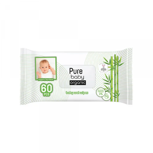Maramice vlažne Pure Organic 60 kom