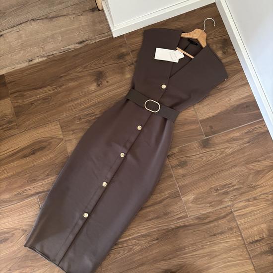 Zara lepa Midi haljina oblikuje telo elastin Novo