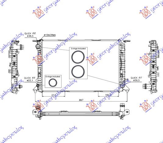 HLADNJAK MOTORA 2.7/3.0 Tdi - 3.0 TFSi/3.2 FSI (AUTO) (720x470) (NRF)