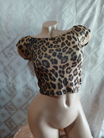 Pull&Bear Leopard Crop Top S