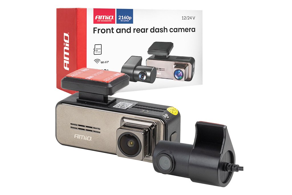 Automobilski DVR 4K + 2K WLAN 512 GB WIFI UHD AMIO-04801    4K snimač